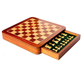Craftgasmic Square Wooden Chess and Magnetic Pieces Set with Storage ...